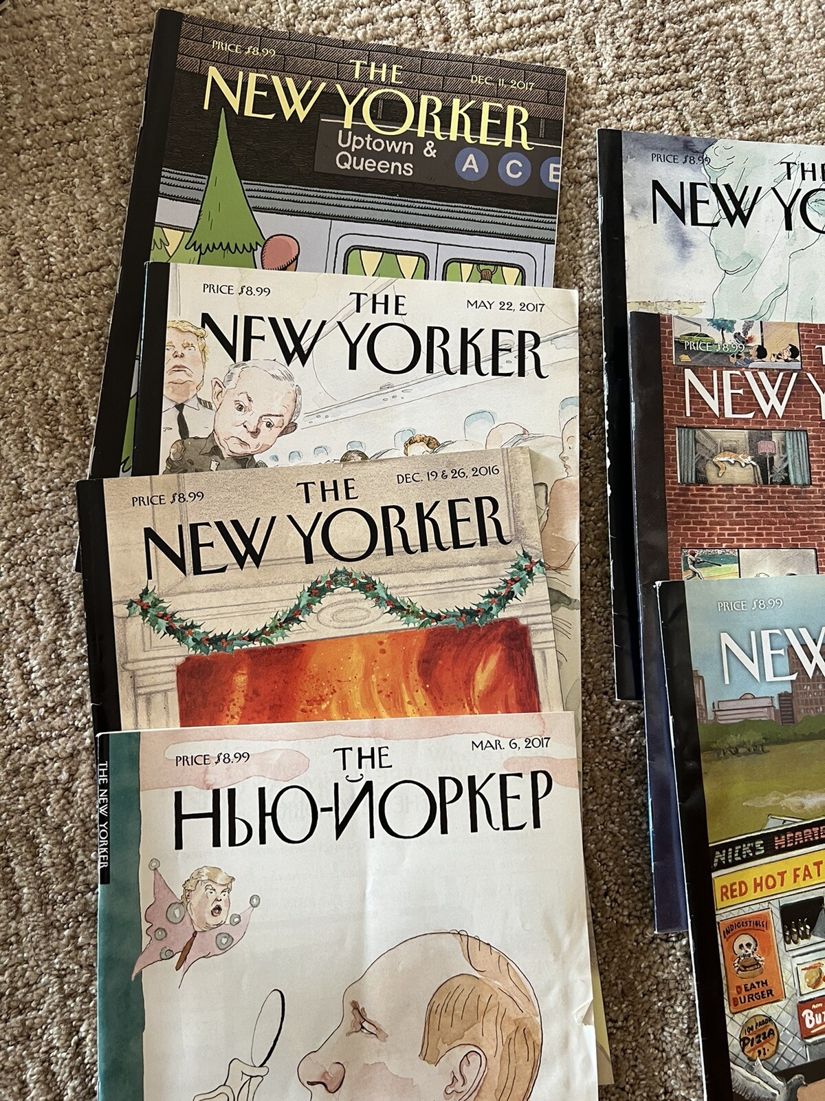 Nice Lot of 7 New Yorker Magazines from 2017 - w Labels But In Great ...