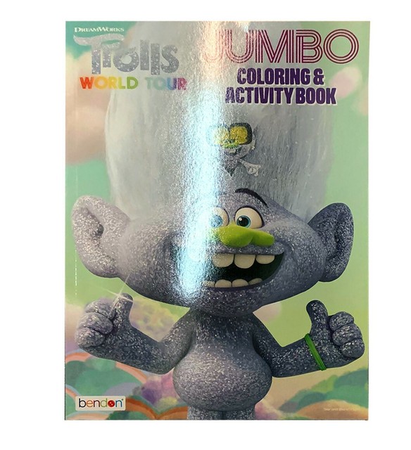 Trolls Jumbo Coloring Activity Book With 24ct Crayons and Glue Bottle ...
