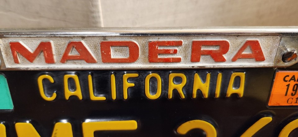 Dealer License Plate And Frame 1970 Madera California Dick Anderson ...