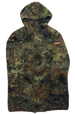 VTG German Army Field Jacket Parka Military Issue Hooded Flecktarn ...