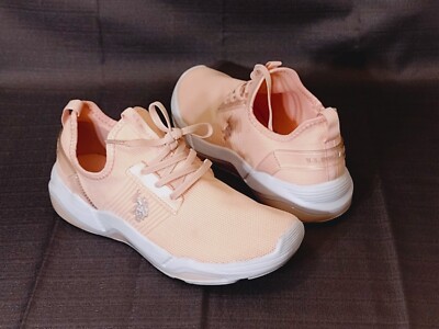 8.5 PeachIsh Pink Polo Assn Mesh Athletic Shoes Sneakers | eBay