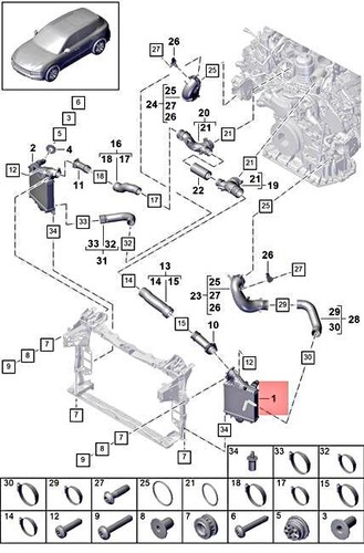 Genuine PORSCHE Cayenne 9YA Charge Air Cooler Left PAB145803E | eBay