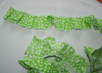 COTTON PLEATED GREEN FLOWER FLORAL DAISY RIBBON TRIM 2.5 YARDS ABOUT | eBay