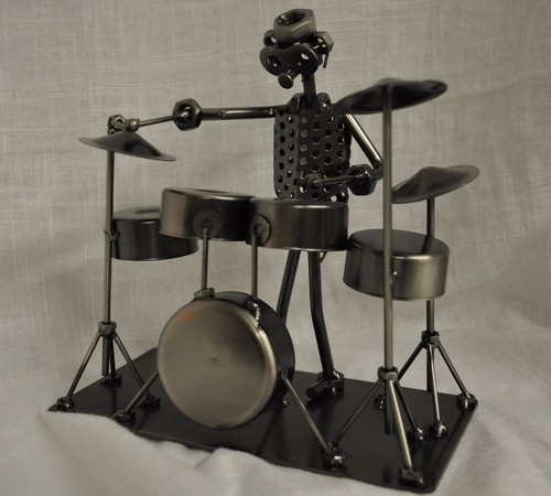 DRUMMER NUTS AND BOLTS METAL FIGURE SCULPTURE DRUMMER GIFT | eBay