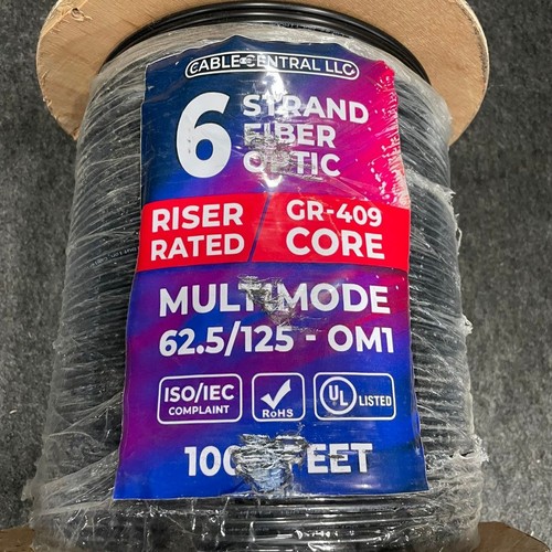 CABLE CENTRAL LLC 1000 ft 6 Fiber Optic Cable, Black GR-409* | eBay