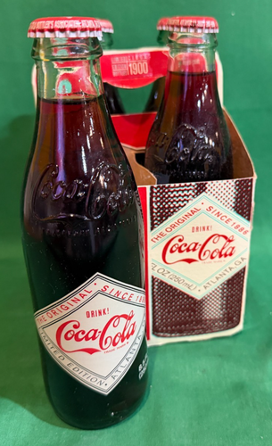 Original Coca Cola Coke Limited Edition Atlanta GA Glass 4 Bottles ...