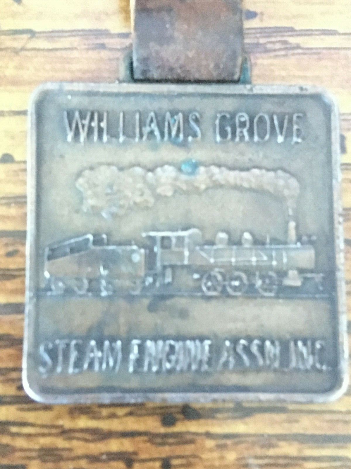 Vintage Williams Grove Steam Engine Association Watch Fob W/ Leather ...