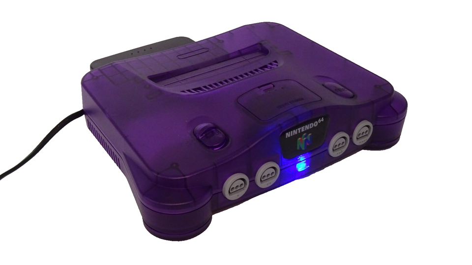 Nintendo 64 N64 Console Custom Transparent Clear Purple - Full Setup ...