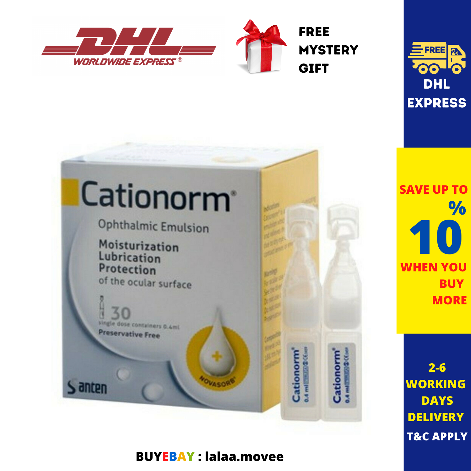 6 Boxes Cationorm Ophthalmic Emulsion 30's X 0.4ml Vial Eye Drops DHL ...