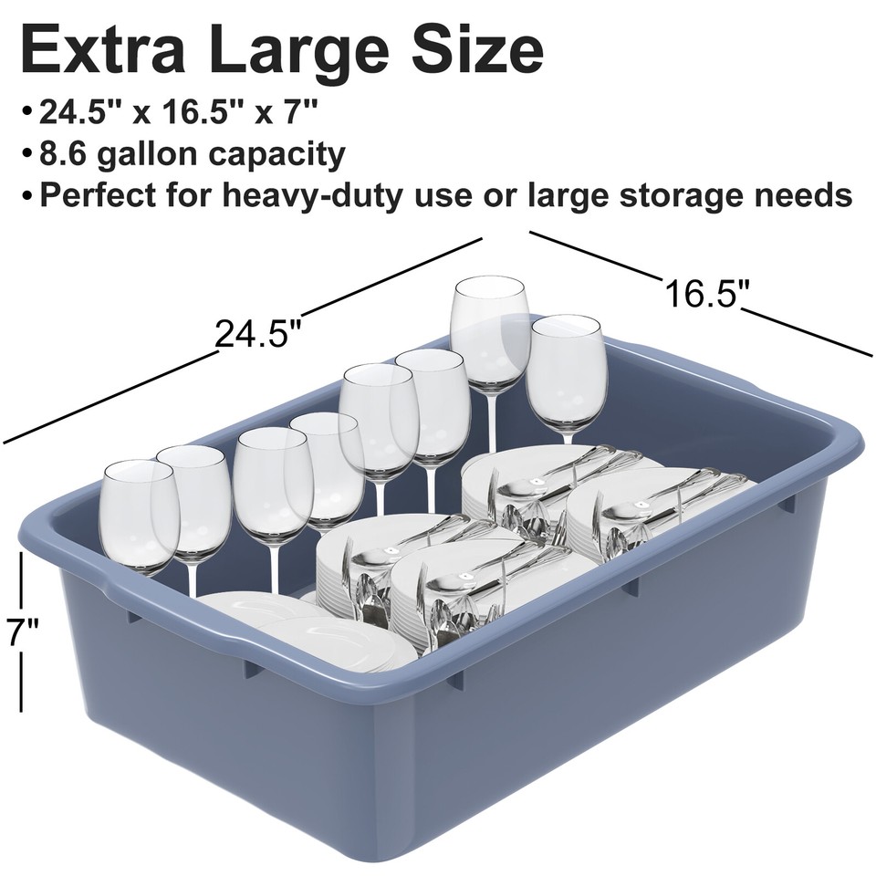 Extra Large Commercial Bus Box/Utility Tub PVC Storage Bin Dish Basin ...