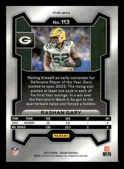 2023 Panini Prizm #113 Rashan Gary Silver Green Bay Packers | eBay