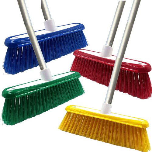 Soft Indoor Broom with Long Handle Sweeping Brush Head Cleaning Floor ...