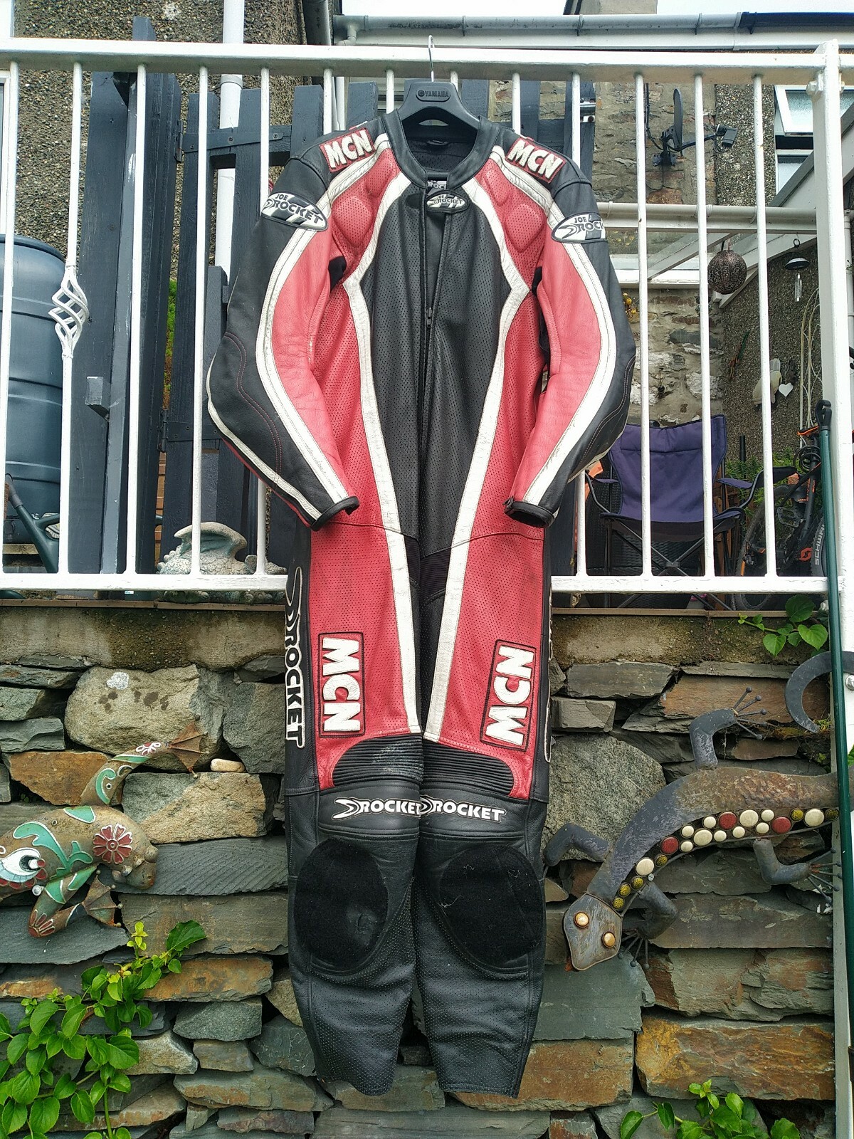 motorcycle leather suit piece used joe Rocket genuine MCN test leathers ...