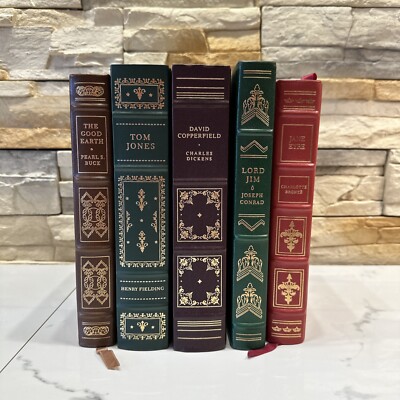 Lot of 5 The Franklin Library Books 22k Gold Accents Illustrated Gilded ...