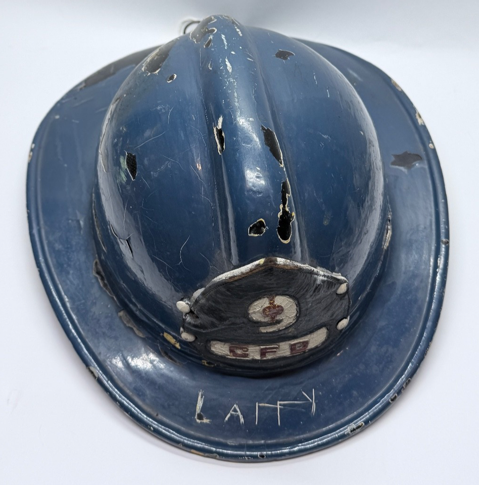 1940s/1950s MSA Skullgard Fire Firghter Helmet painted with Leather CFD ...