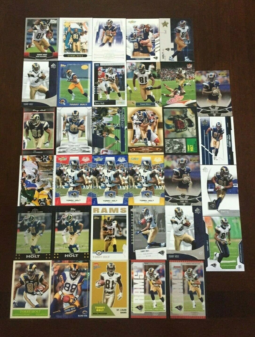 Torry Holt Lot Of 34 Football Cards St. Louis Rams WR North Carolina ...