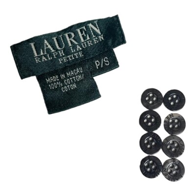 8 Replacement Buttons LRL Lauren Ralph Lauren Logo Gray Metal Womens ...