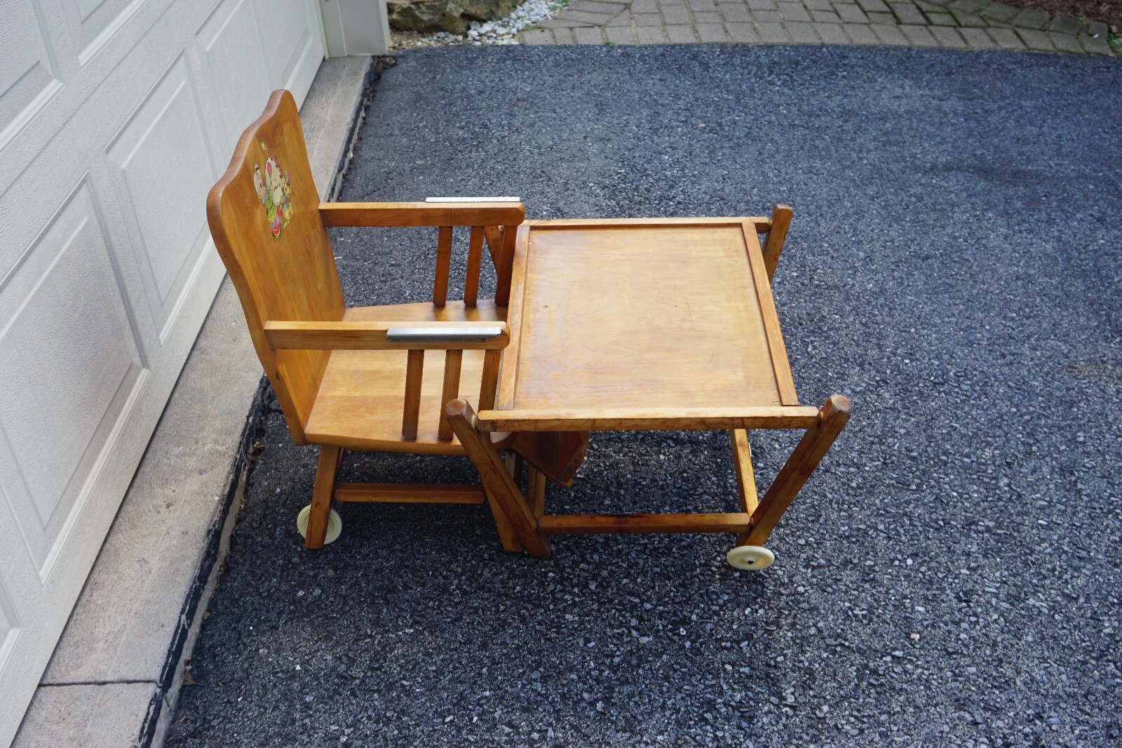 Vintage Antique Wooden High Chair, Converts to Desk/Table PICK UP ONLY ...