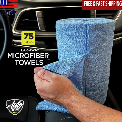 Microfiber Tear Away Towels Roll Absorbent Multi-Purpose Cleaning ...