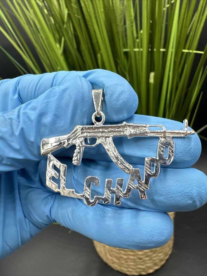 New EL CHAPO! Real Solid 925 Sterling Silver Hand Made Diamond Cut ...