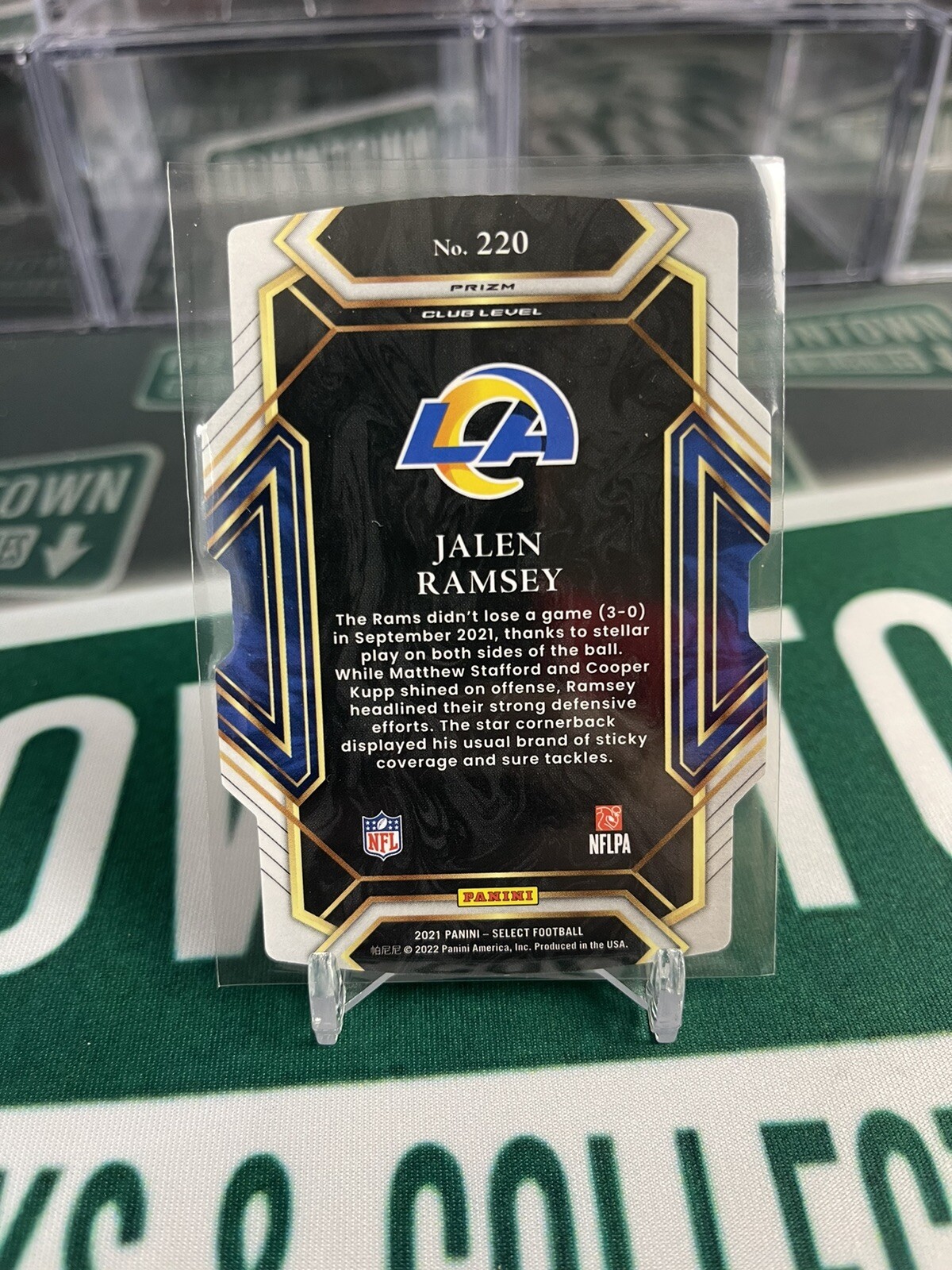 Jalen Ramsey 2021 Select Die Cut Club Level Black & Gold Color Match LA ...