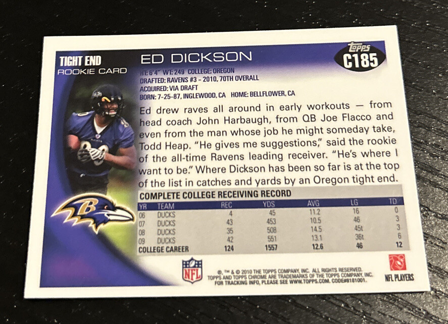 2010 Topps Chrome Ed Dickson Rookie | eBay