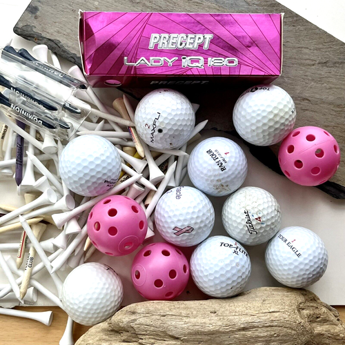 Precept Lady Women IQ 3 Pink Golf Balls New 9 White 3 Pink Practice ...