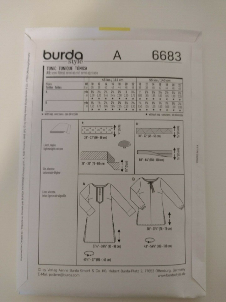New Assorted Sewing Patterns Burda Range 6614 - 6781 | eBay UK