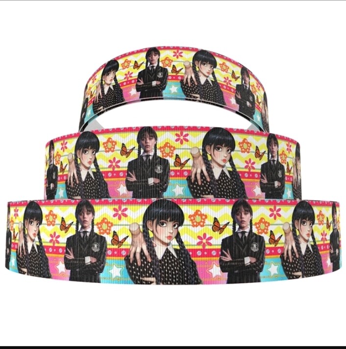 7/8 INCH 22mm GROSGRAIN RIBBON Hair Bow 1216475 Wednesday Addams TV ...