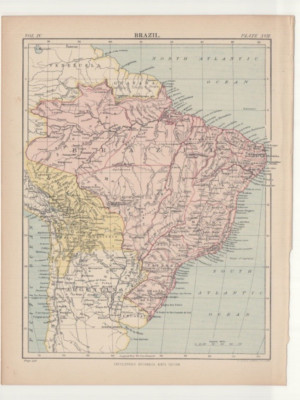 Pre-1900 - Map Of Brazil