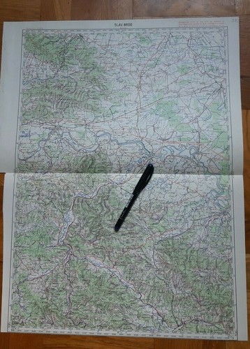 SLAVONSKI BROD CROATIA ARMY YUGOSLAVIA MAP MILITARY PLAN CHART 70s 80s ...