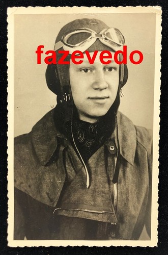 WW2 GERMAN LUFTWAFFE AVIATOR PORTRAIT PHOTO PILOT AVIATION HELMET ...