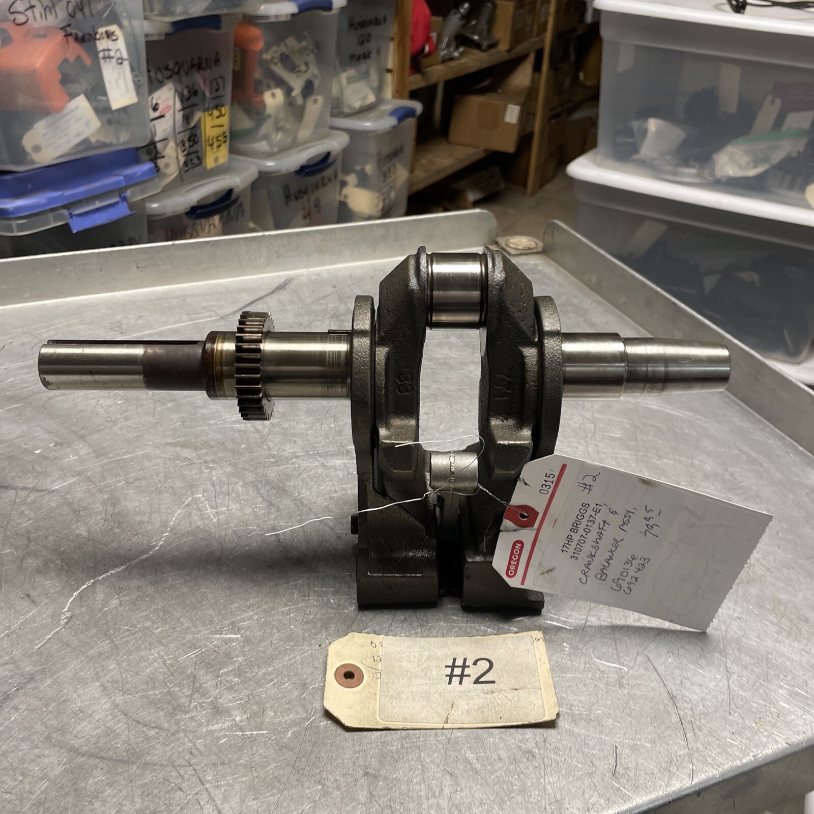 OEM GOOD USED 17HP BRIGGS 310707-0137-E1 CRANKSHAFT & BALANCER 690136 ...