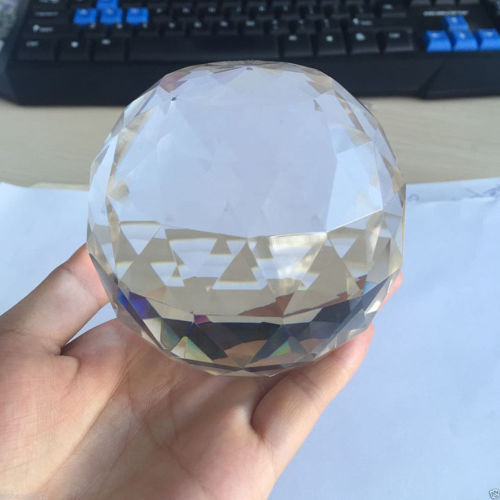 100MM Crystal Sphere Faceted Gazing Ball Prisms Suncatcher Home Decor ...