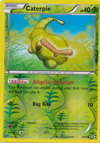 1x (EX) Caterpie - 3/83 - Common - Reverse Holo XY Generations ...