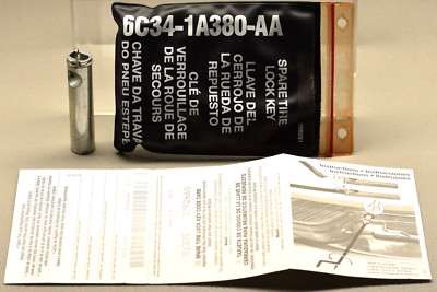 Ford Super Duty Spare Tire Lock Key & Key Code Card 81335 6C34-1A380-AA ...