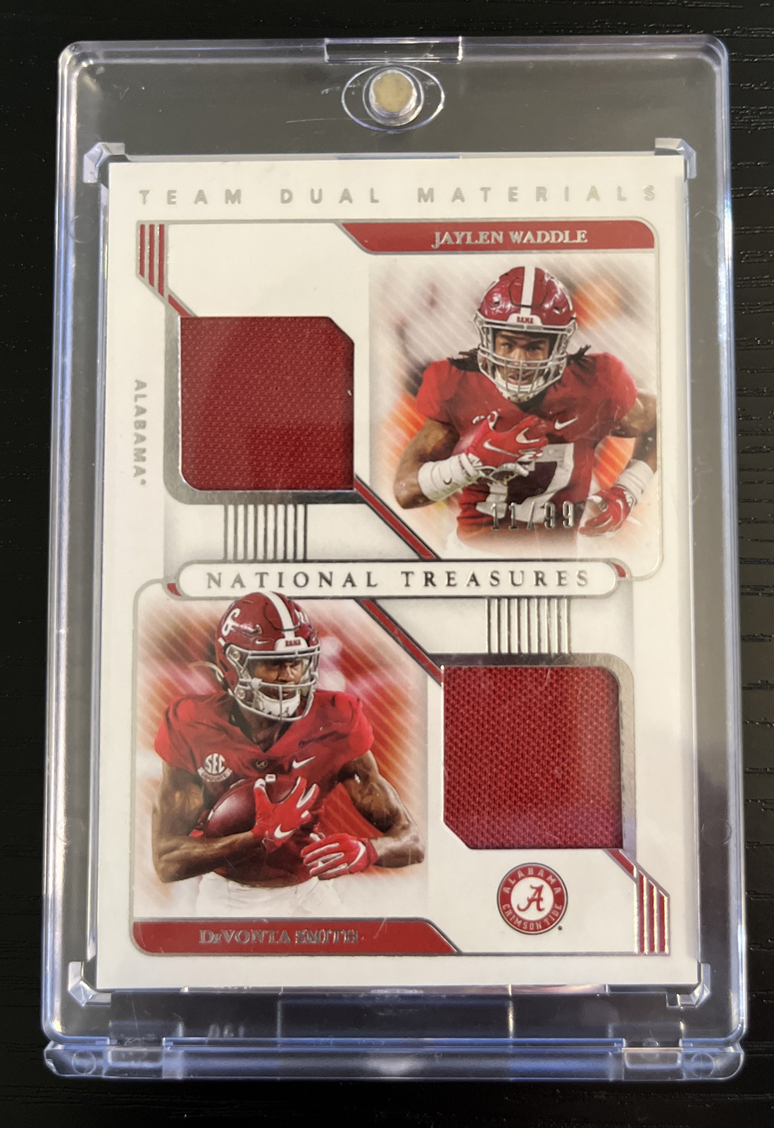 2021 National Treasures DeVonta Smith & Jaylen Waddle RC /99 Team Dual ...