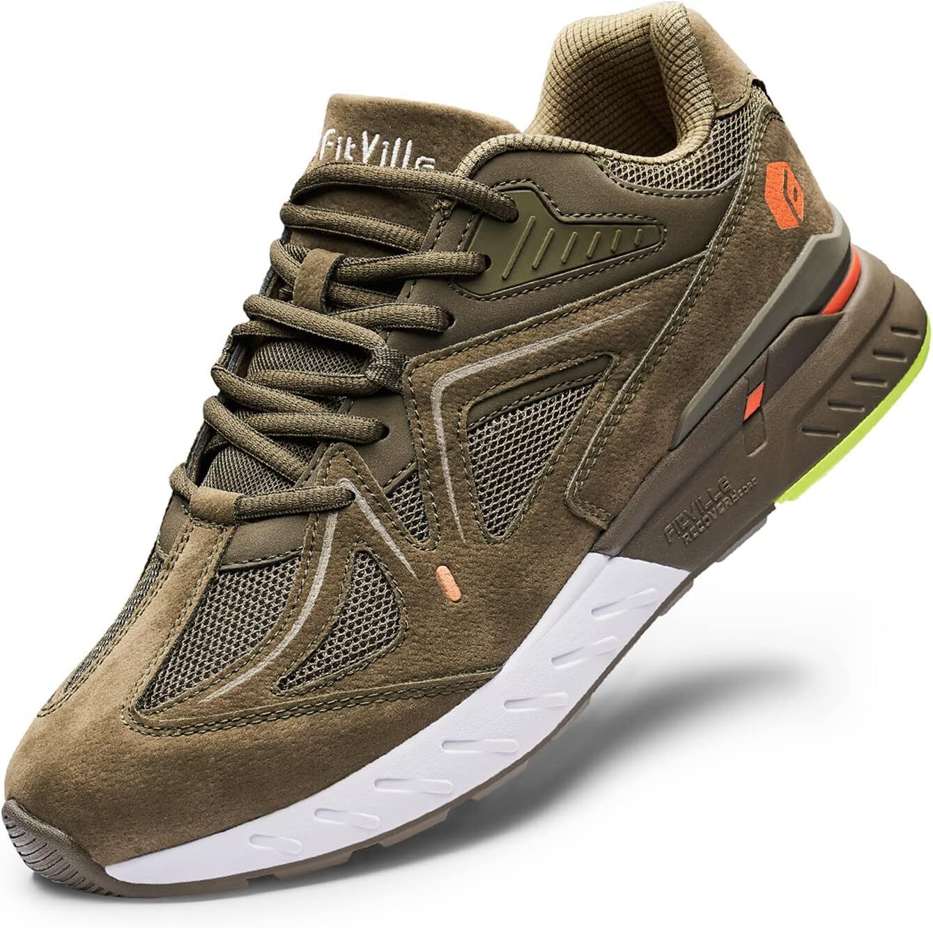 FitVille Extra Wide Walking Shoes for Men Width 11.5 Wide, Army Green ...
