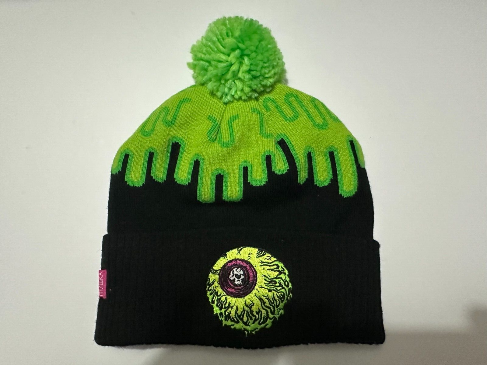 Vintage Mishka Eyeball Beanie Knit Hat Cap New Era MNWKA Slime Print ...