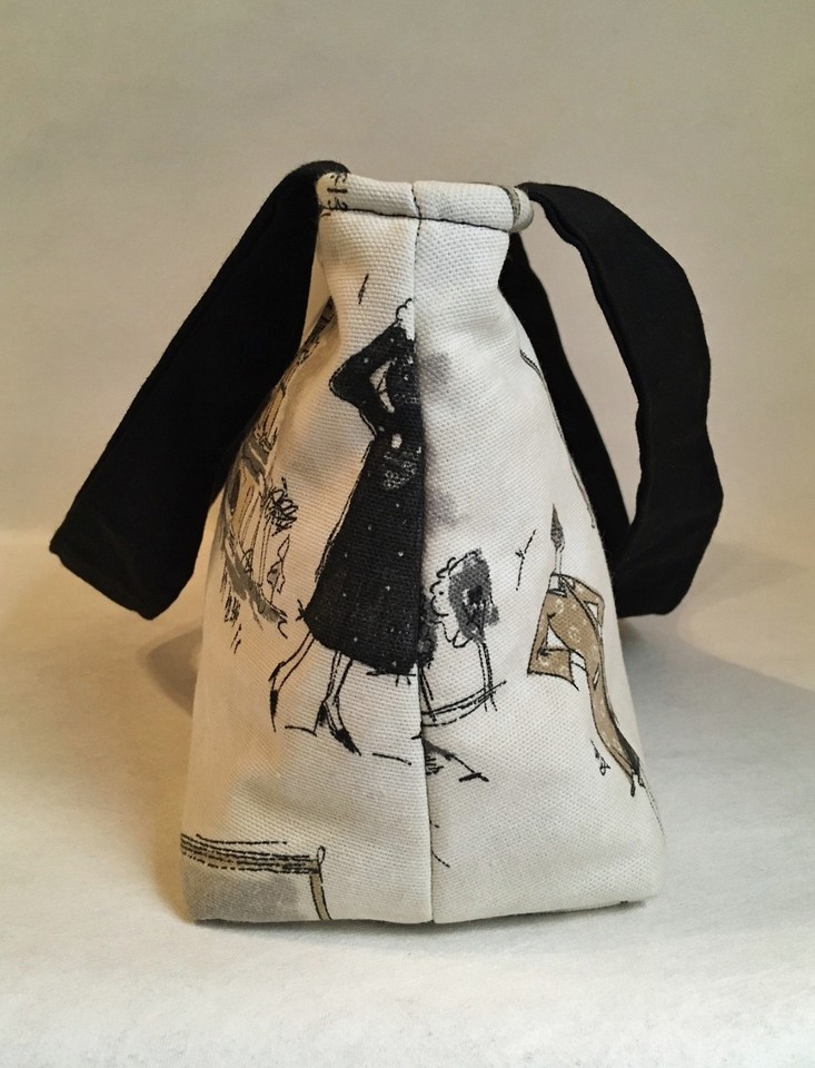 Morgan Paris Purse Chic Handmade Fashion Handbag Tote Black Handles ...