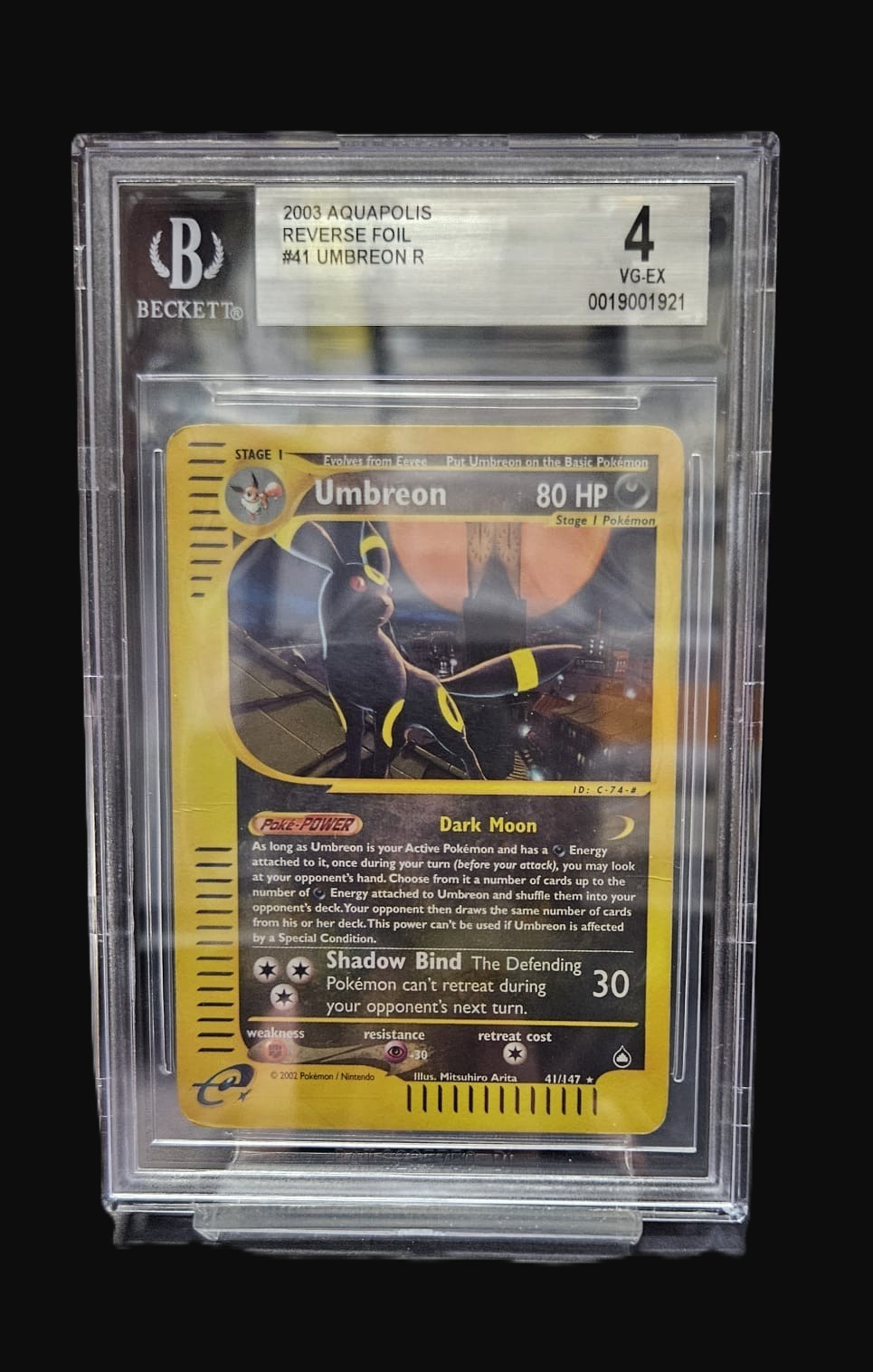 BGS 4 VG-EX Umbreon [Reverse Holo] #41 Pokemon Aquapolis | eBay