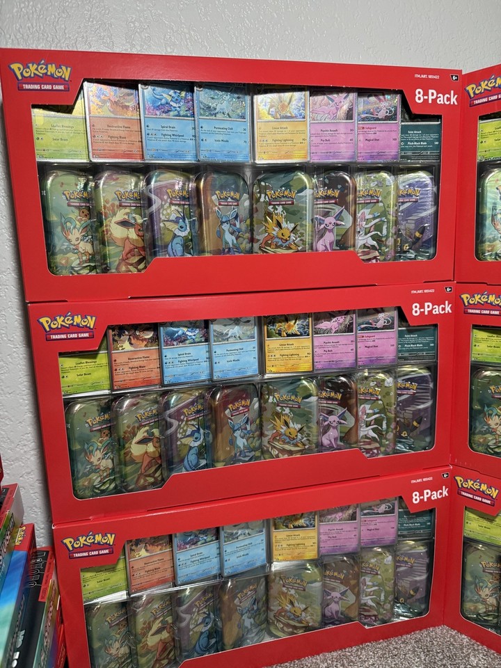 (6x) Costco Pokemon Prismatic Evolutions Mini Tins 8 Pack (48 Mini Tins ...