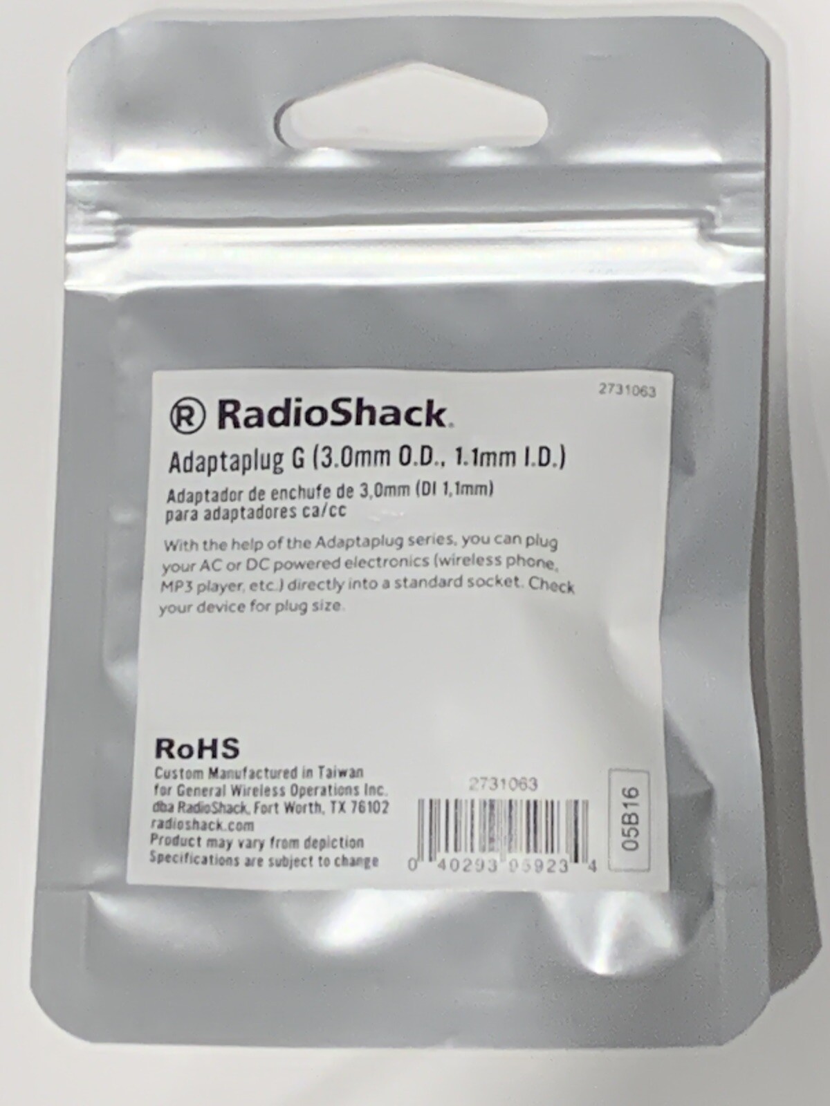 Radio Shack Enercell Adaptaplug Tip G 3.0mm O.D. 1.1mm I.D. | eBay