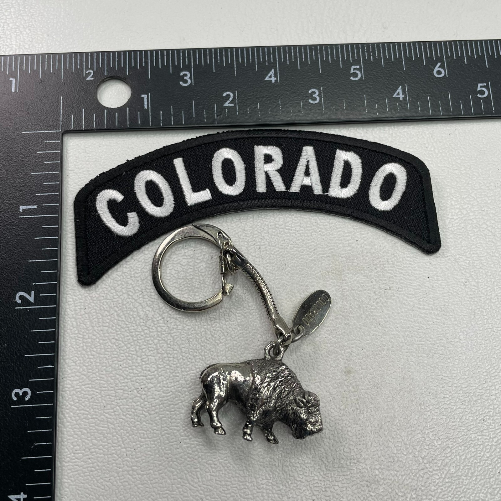 1 Colorado Tab Patch + 1 BUFFALO KEYCHAIN (little thing says Colorado ...