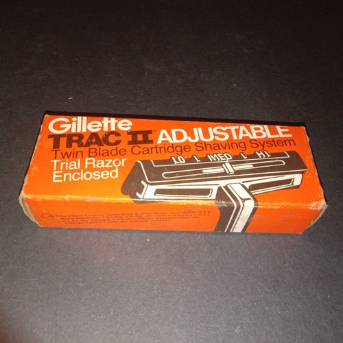 Vintage Gillette Trac 2 Trac II Adjustable Twin Blade Razor Sealed New ...