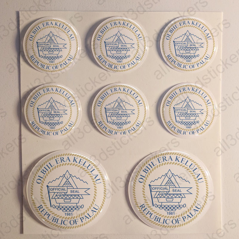 Stickers Palau Coat of Arms Gel Domed Resin 3D Palau Vinyl Sticker ...