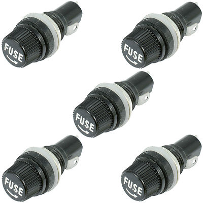 5 x Panel Mount Chassis Fuse Holder for 5x20mm Glass Fuses 10A 250V ...