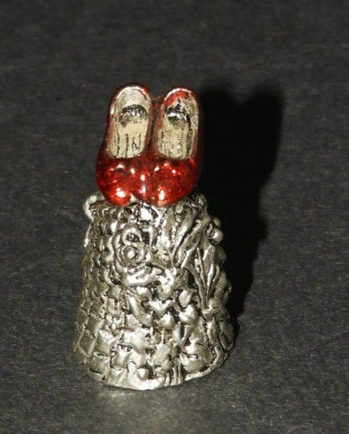 Comstock Wizard of Oz Pewter Thimble Ruby Slippers Dorothy Red Shoes | eBay