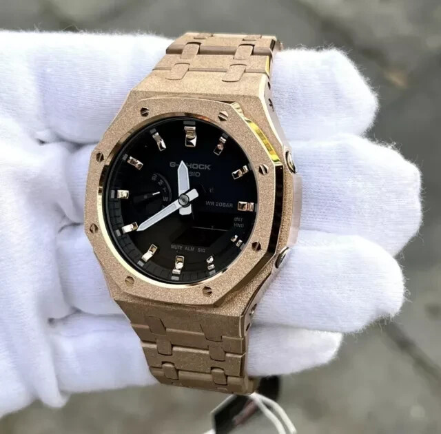 Custom Casio G-Shock GA-2100, CasiOak, -Rose Gold Frosted - Brand new ...