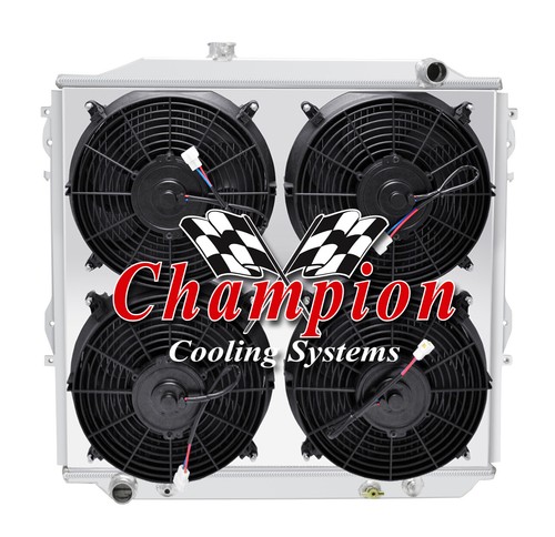 AL Champion 3 Row Radiator W/ 10" Fans and Shroud for 1996 - 2002 ...
